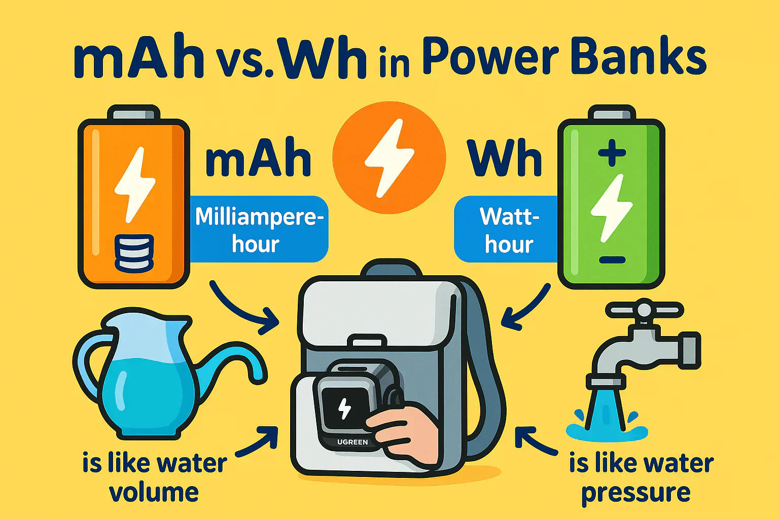 mAh vs Wh : Comment choisir la bonne batterie externe ? | UGREEN FR