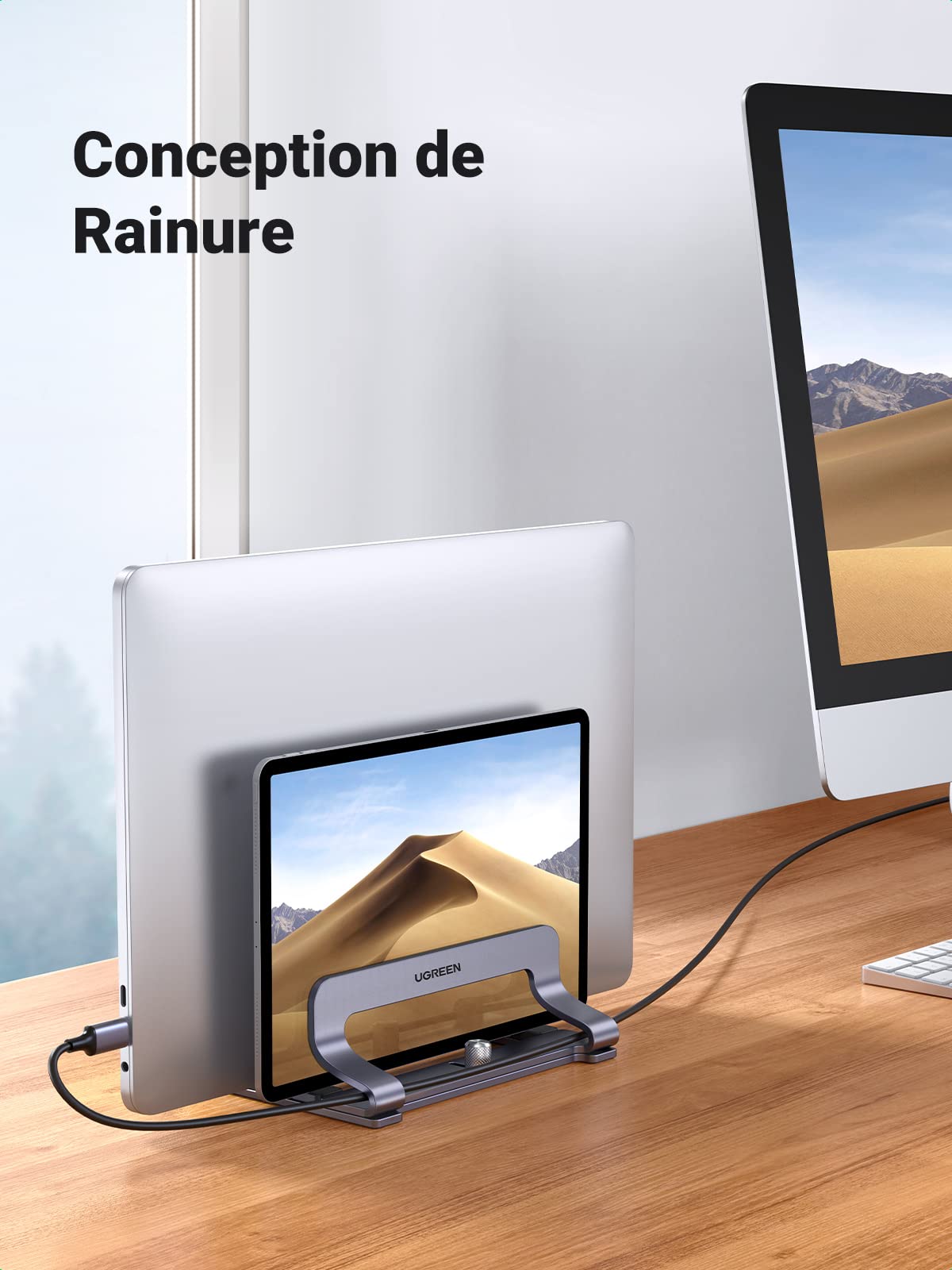 UGREEN 2 en 1 Support Ordinateur Portable Vertical Laptop Stand en ...