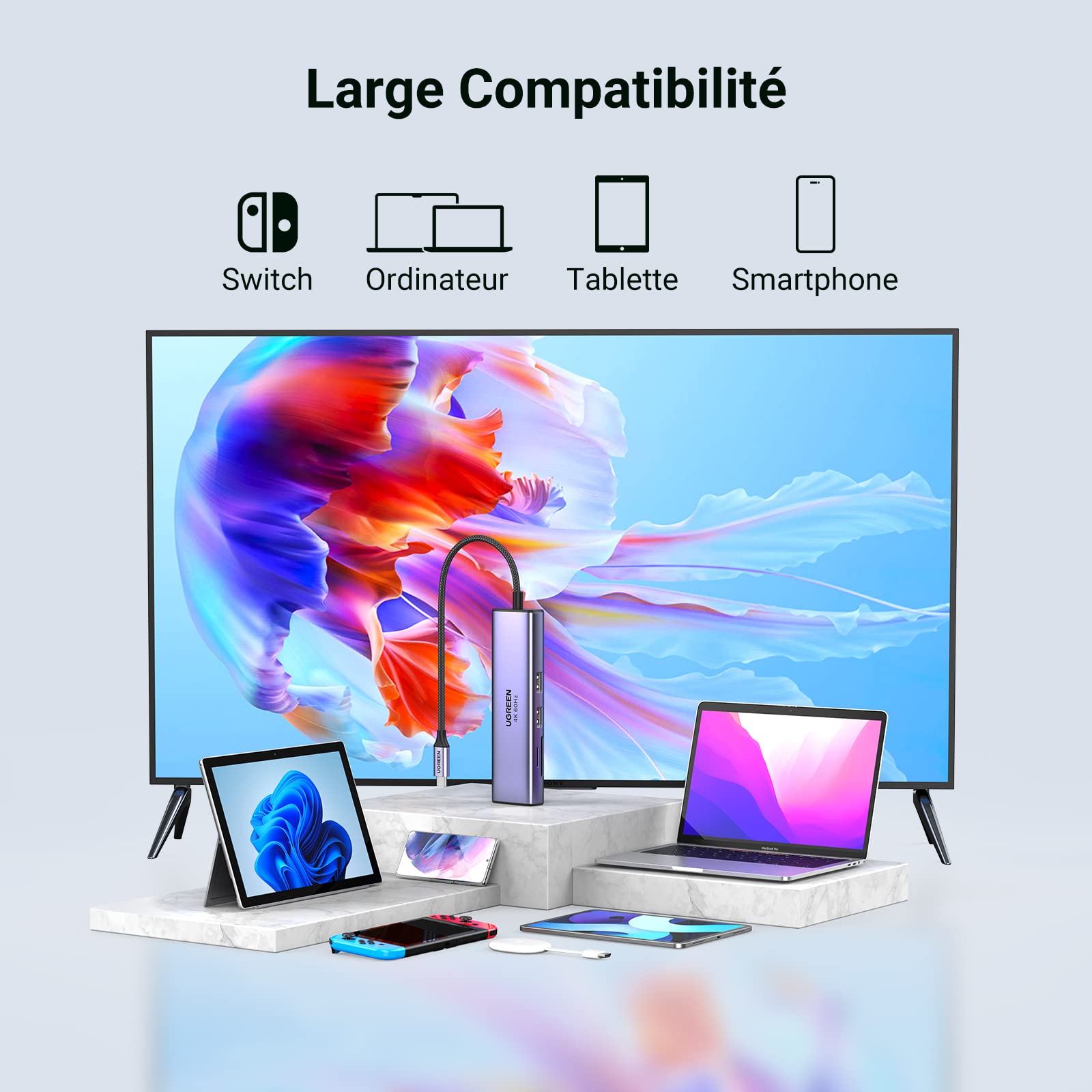 UGREEN Revodok 7 en 1 Hub USB C 100W PD | UGREEN FR