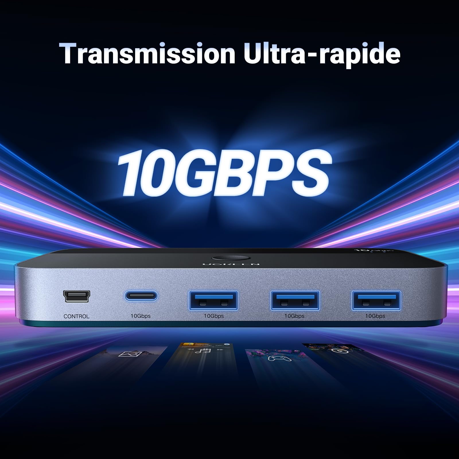 UGREEN Switch USB C 3.2 10Gbps 4 Ports USB Switch - UGREEN FR