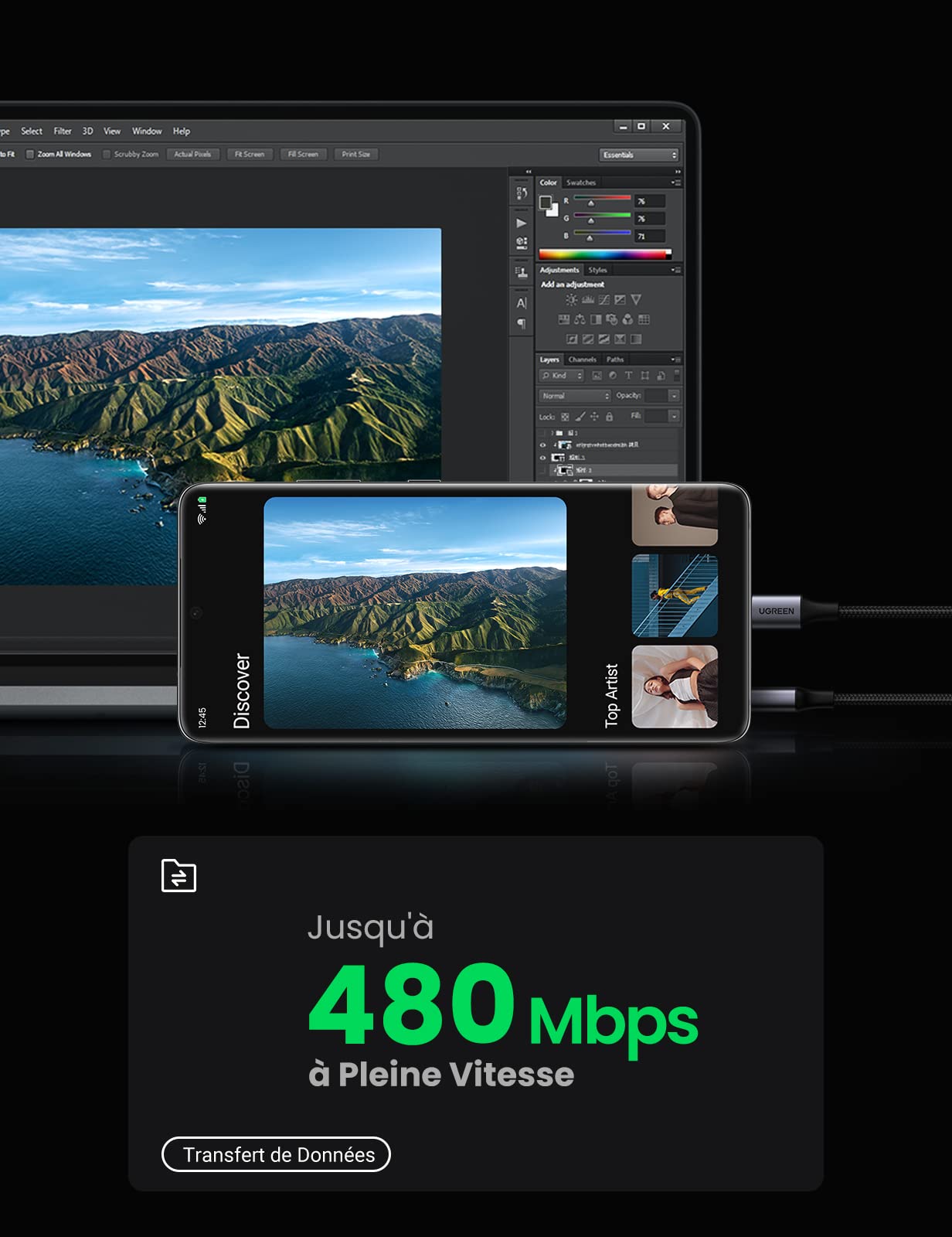 UGREEN Cable USB C 1M et 2M Lot de 2 Cable Chargeur USB Type C Rapide ...